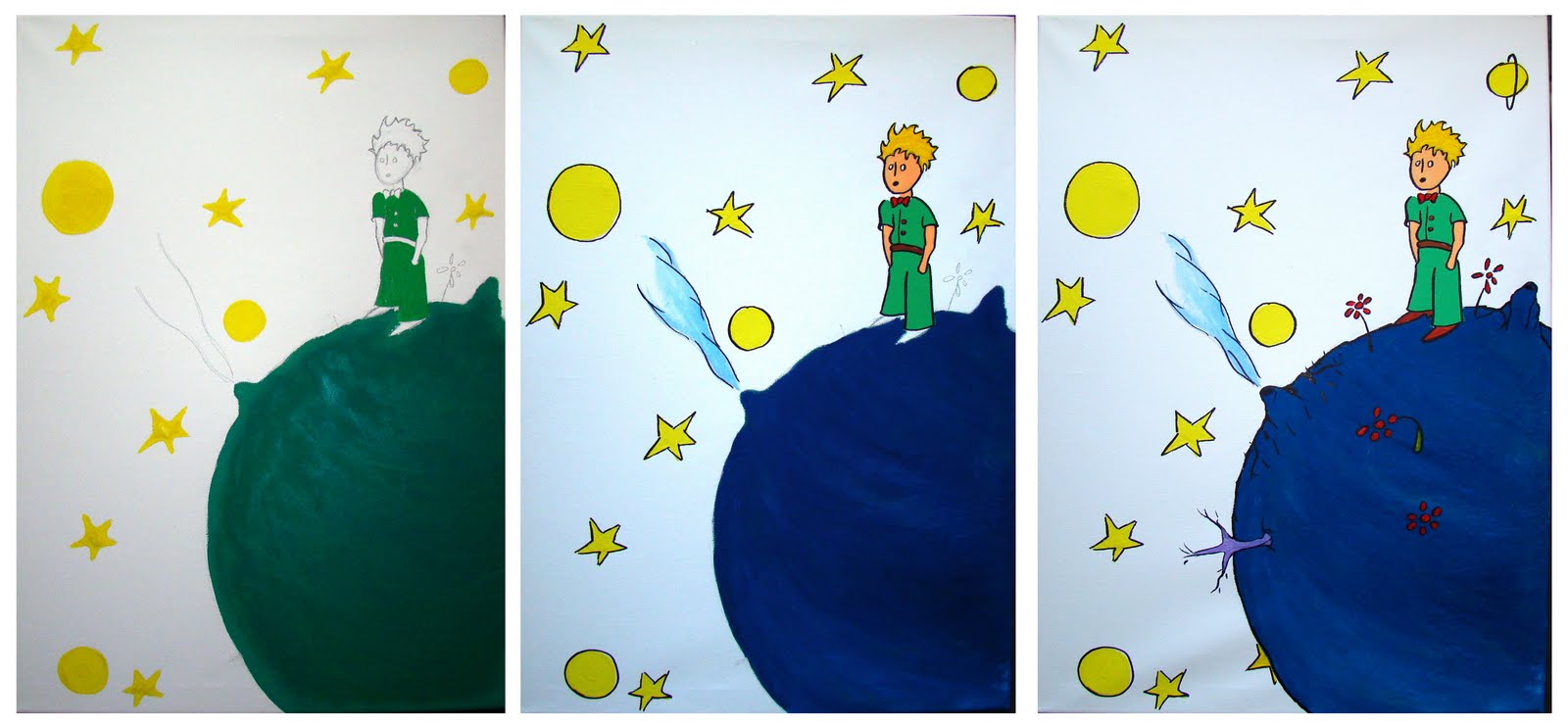 Dibujo, Pintura y algo más...: El principito... paso a paso