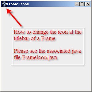 The Java Cafe: Titlebar Icon of a JFrame