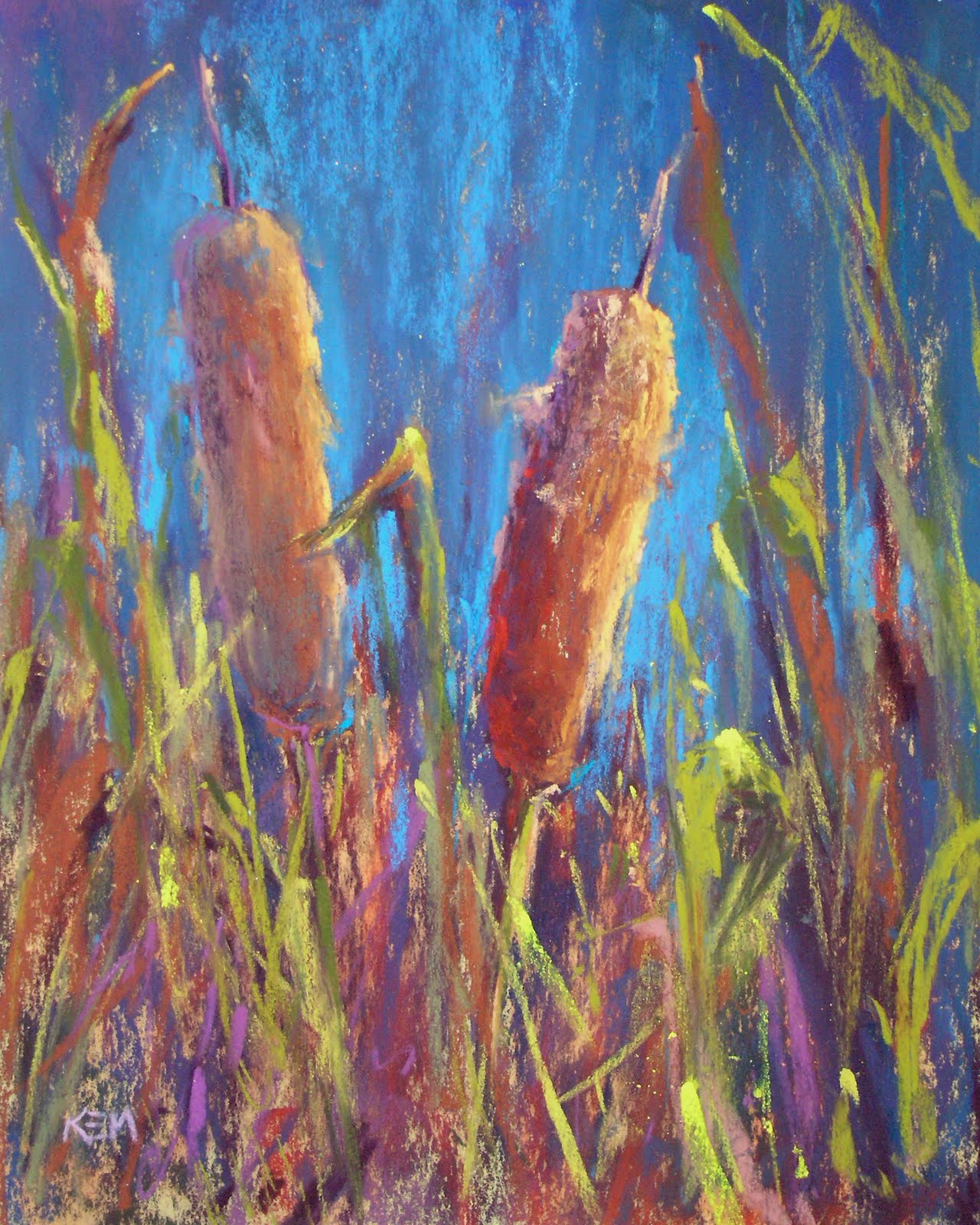 Painting My World: Cattails Plein Air Pastel Painting Painting My World: Cattails Plein Air Pastel Painting