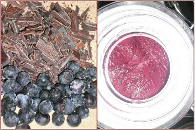 Ciencia con espiral de limón: Helado de mora azul y chocolate amargo