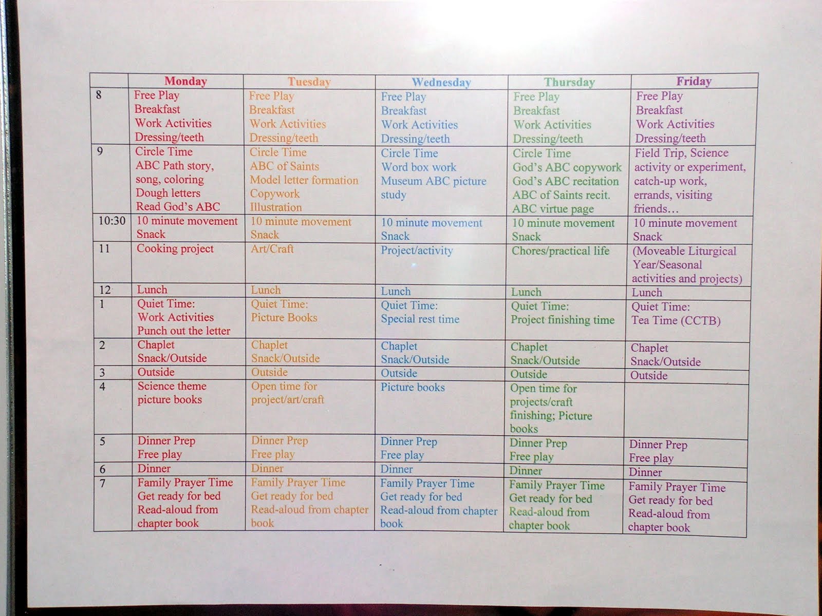 Growing with my Girls: Our School Routine and Circle Time Plans