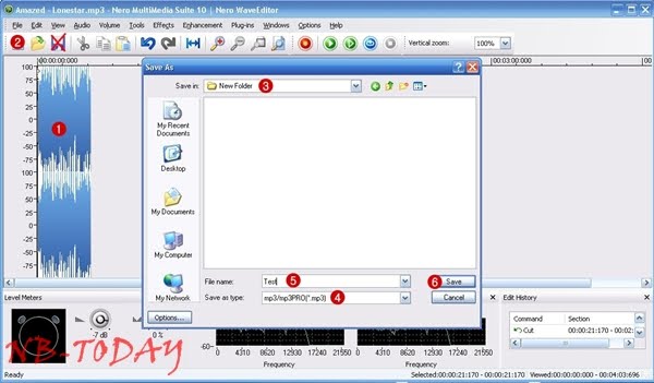 ตัดเพลง MP3 ด้วย Nero wave editor
