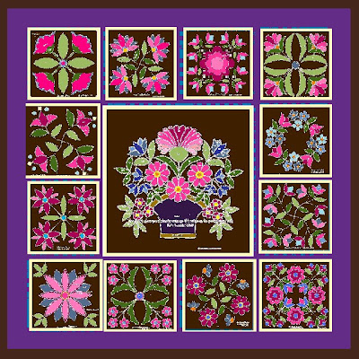 Katie's Quilts and Crafts: Floribunda Blocks Fused
