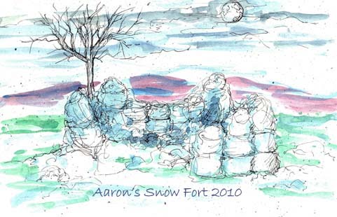 Snow Fort Watercolor
