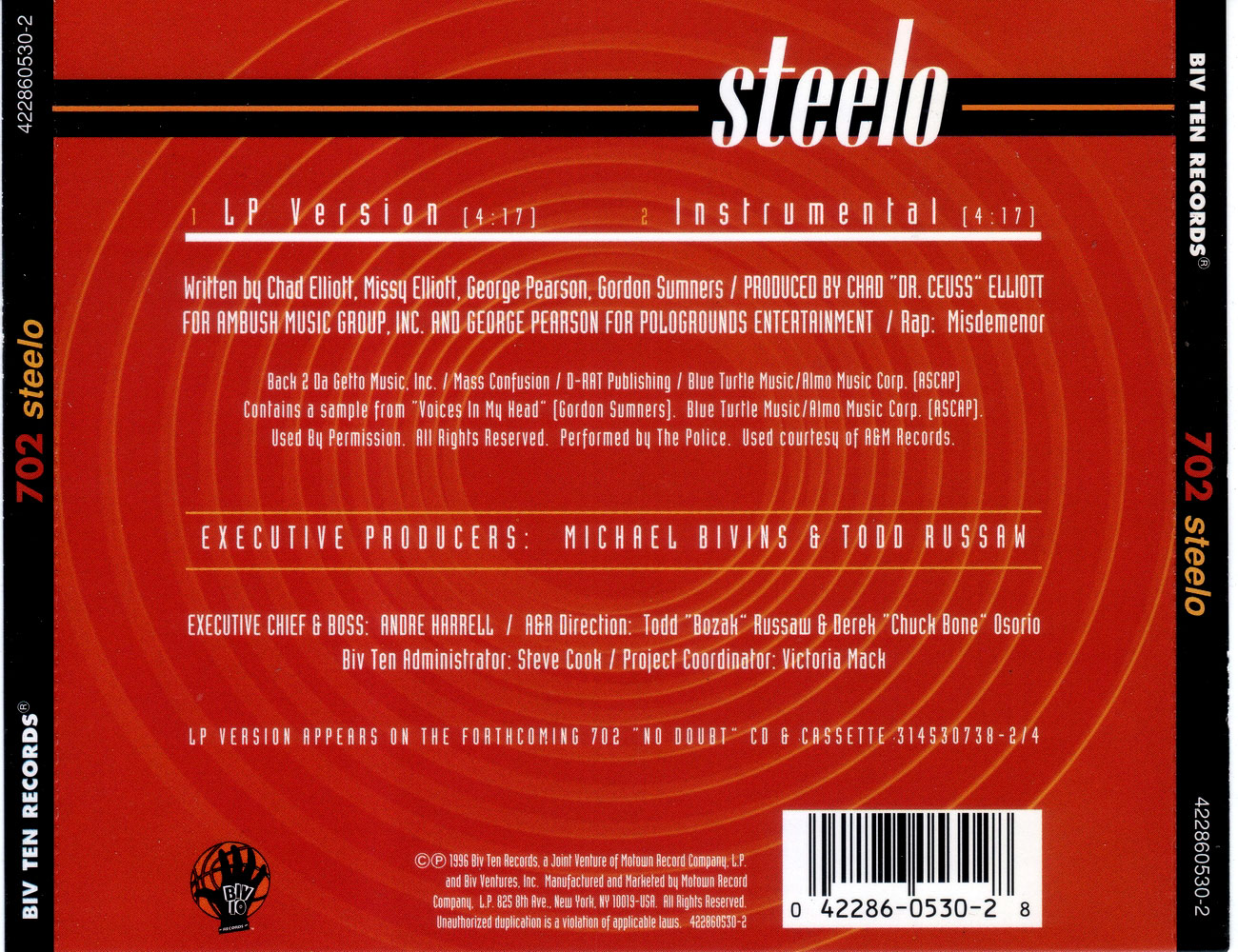 highest level of music: 702 - Steelo-CDS-1996