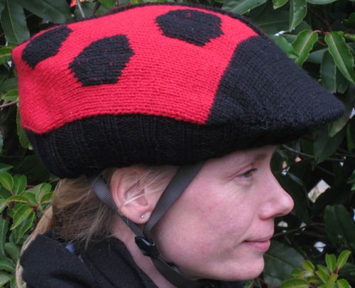 Rainy Day Knits: Ladybug Bike Helmet Cover