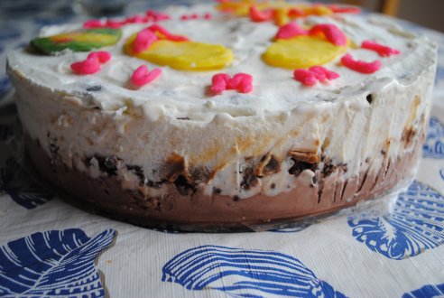 Lori's Lipsmacking Goodness: Decadent Two Tone Ice Cream Cake