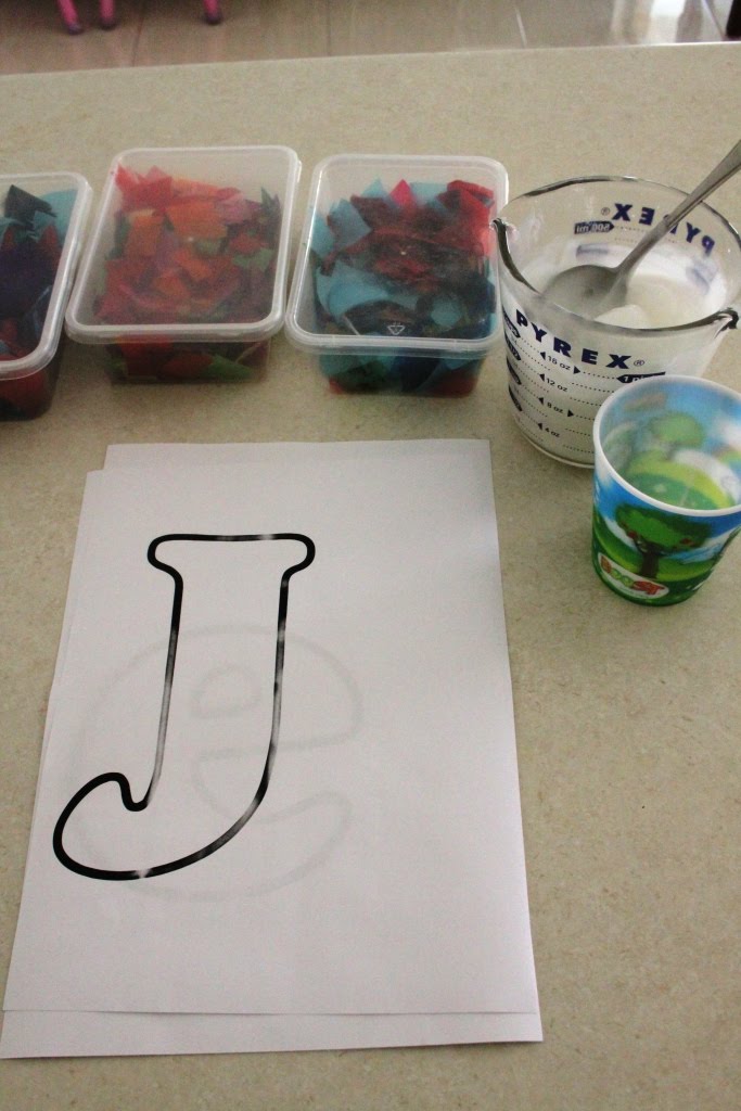 Mumma made it: Tissue paper letters