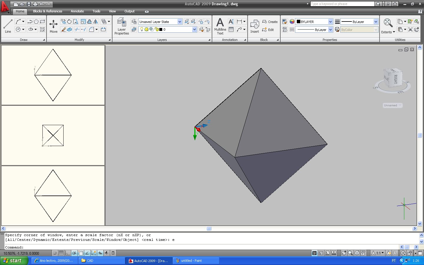 Modelação Tridimensional: Sólido Platónico - Octaedro