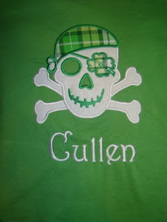 SAME Monogram: Shamrock Pirate St. Patrick's Day applique shirt for boy