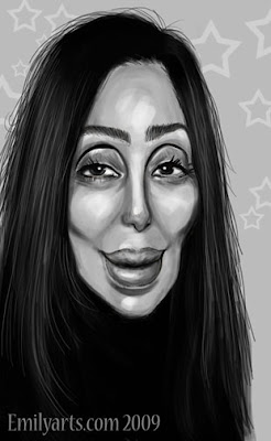 Emily's Caricature and Silhouette Blog: Digital Caricature-Cher!