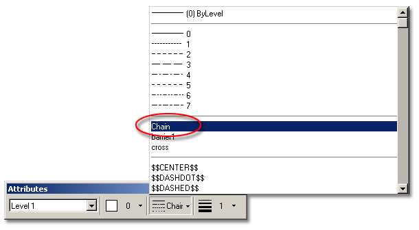 Cad Lisp and Tips: LT : Chain Line Type for Microstaion