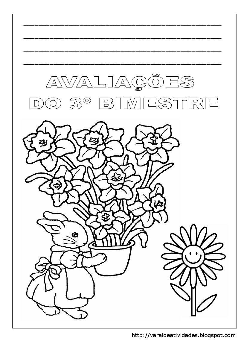 VARAL DE ATIVIDADES: MODELOS DE CAPAS PARA AS AVALIAÇÕES DO 3º BIMESTRE