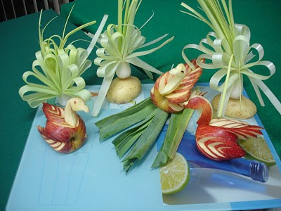 Só Legumes: Decoração com legumes e frutas