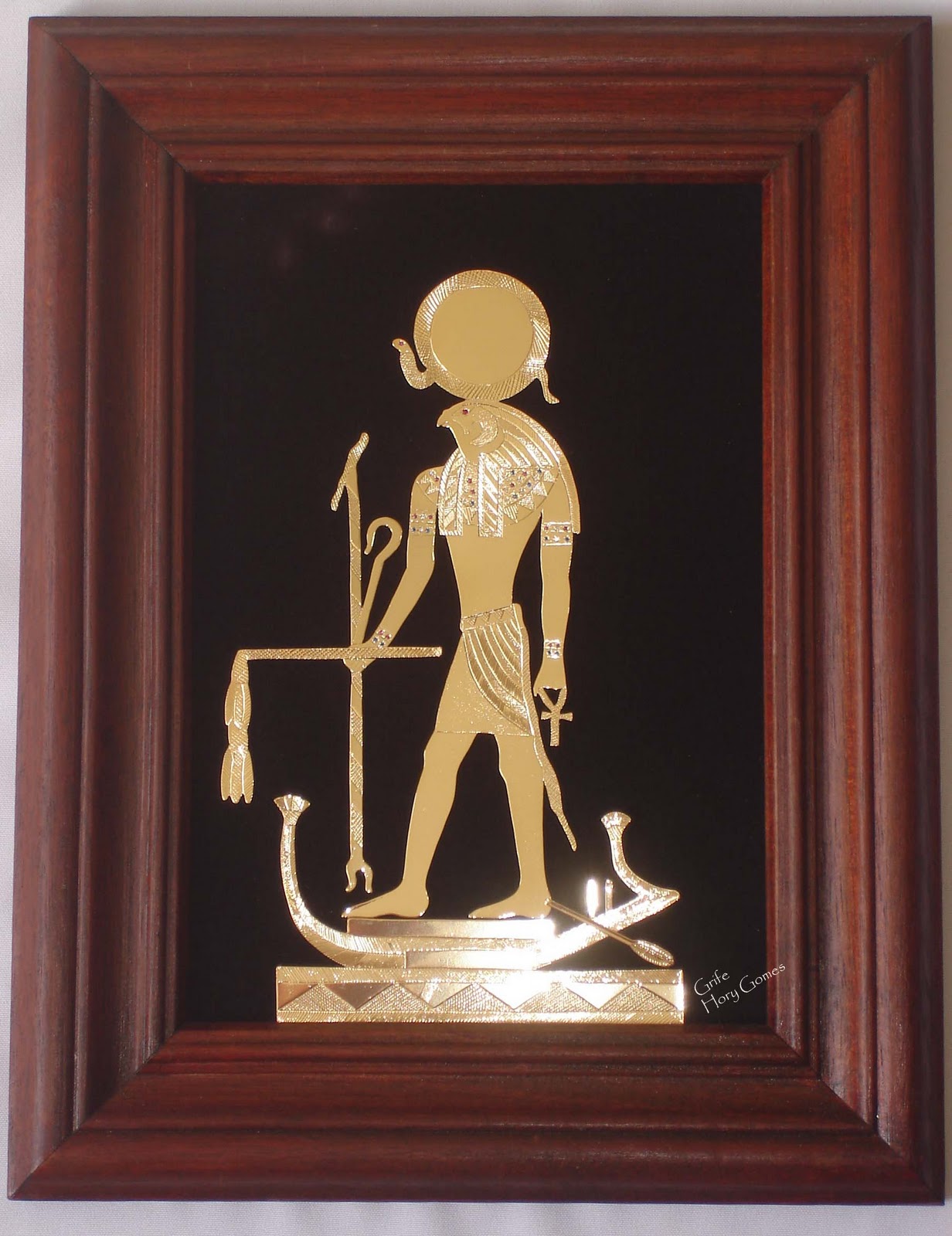 Hory Gomes*** Joias egípcias : Quadro Deus Rá 25X18 cm