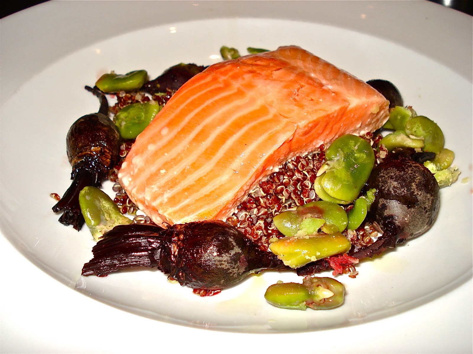 Behind The Burners: CONFIT OF OCEAN TROUT WITH BABY BEETROOT AND RED QUINOA