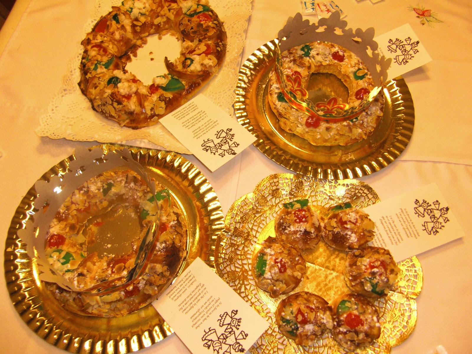 Tortell de reis acabats de fer i pas a pas