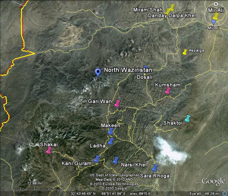 Faces of Our Enemy: South Waziristan Map (Northern Portion)