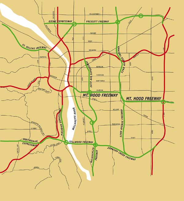 Proposed Portland freeway system from the 1960's (and other historical ...