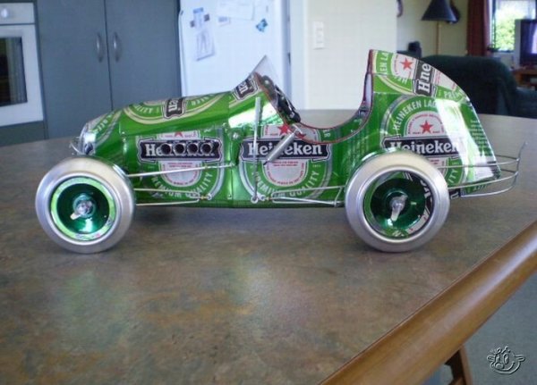 Curious, Funny Photos / Pictures: Cars made of Tin cans - 13 Pics
