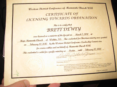 The Deweys: Brett's Pastoral Installation and Licensing Service