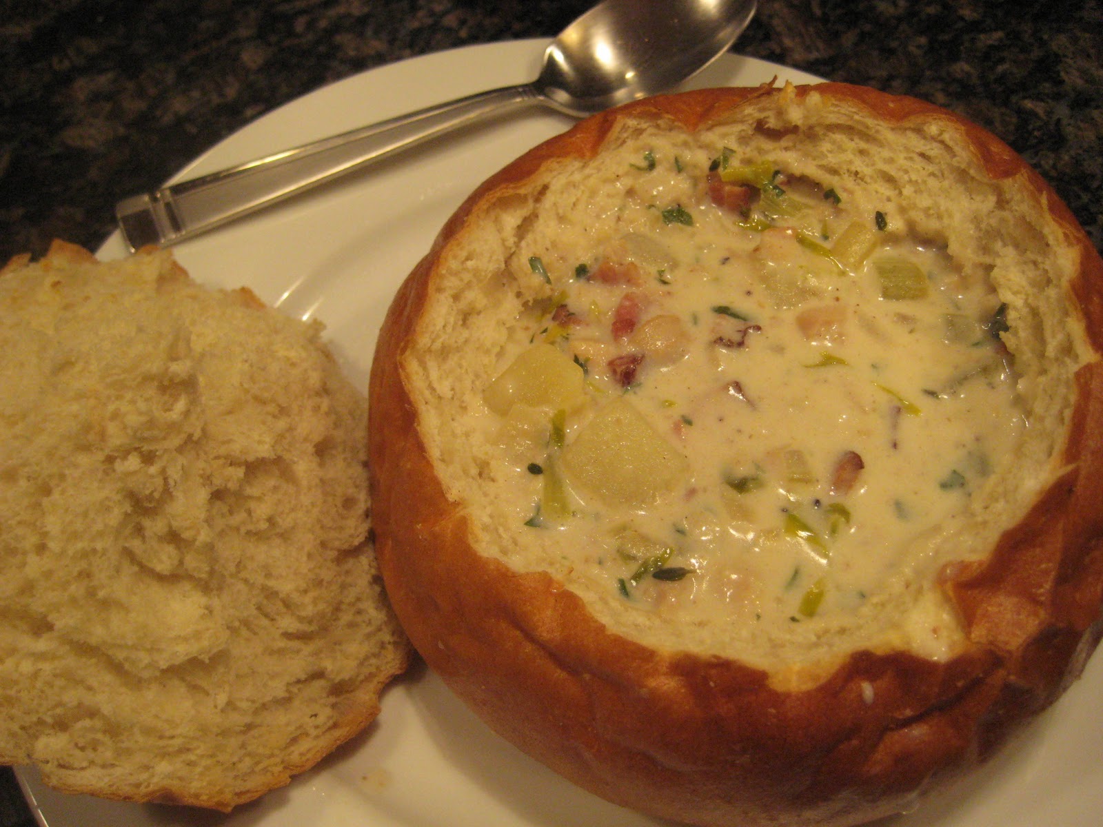 Dinner with the Welches: Clam Chowder in Sourdough Bread Bowls