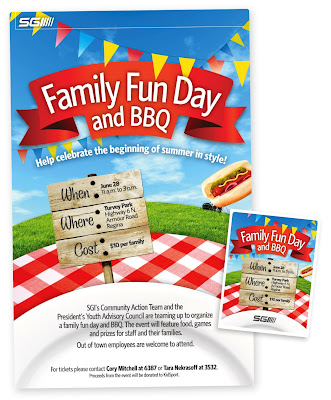 graphically/enthused: Family Fun Day & BBQ poster and ticket