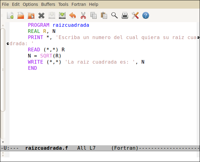 Daniela González - Programación: Raíz cuadrada en Fortran