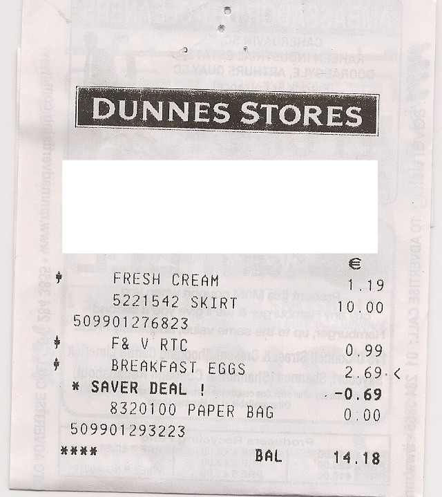 Take one family.: Shopping Receipts