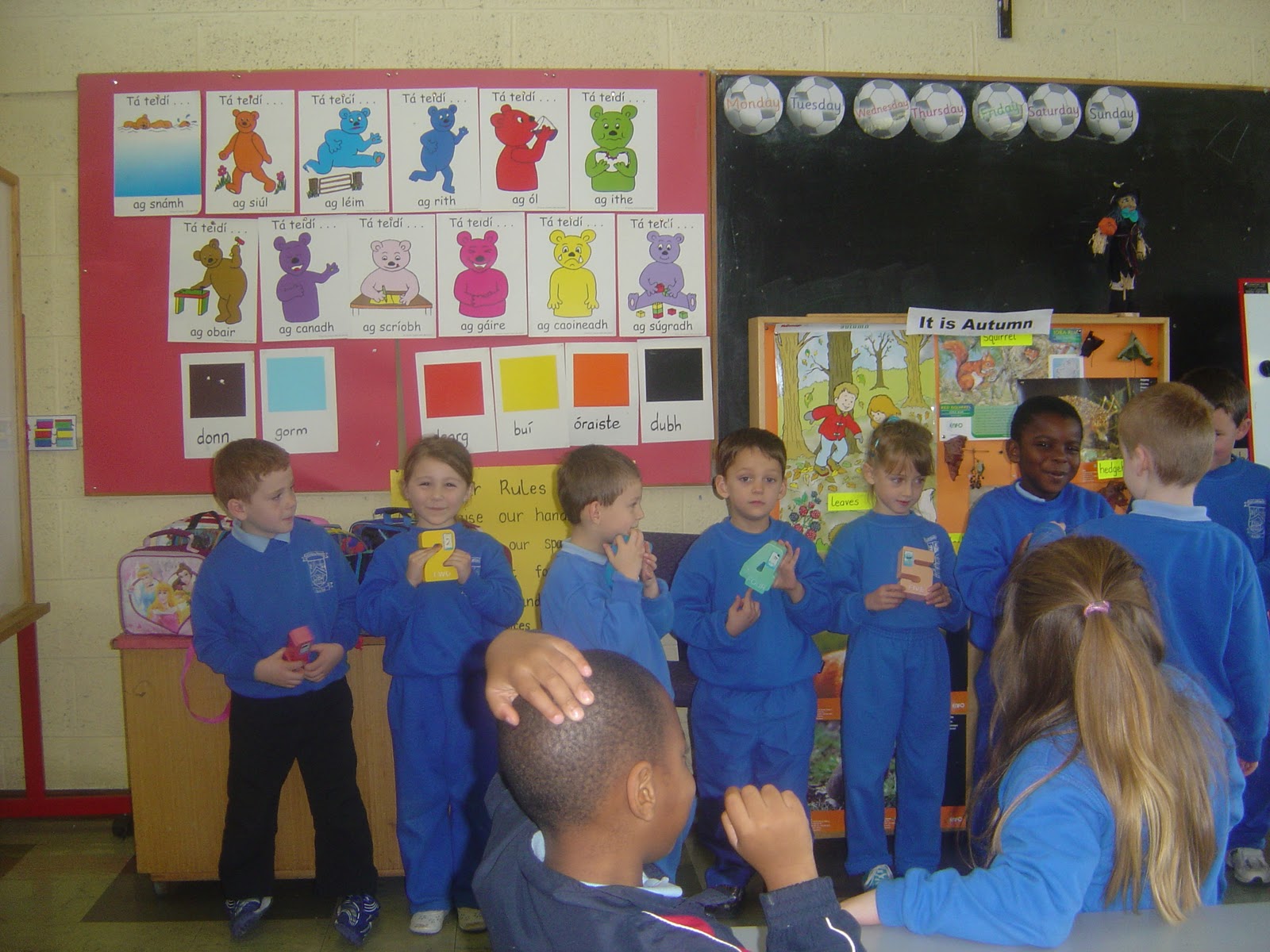 Maths Page: Counting stick and human number line: Senior Infants