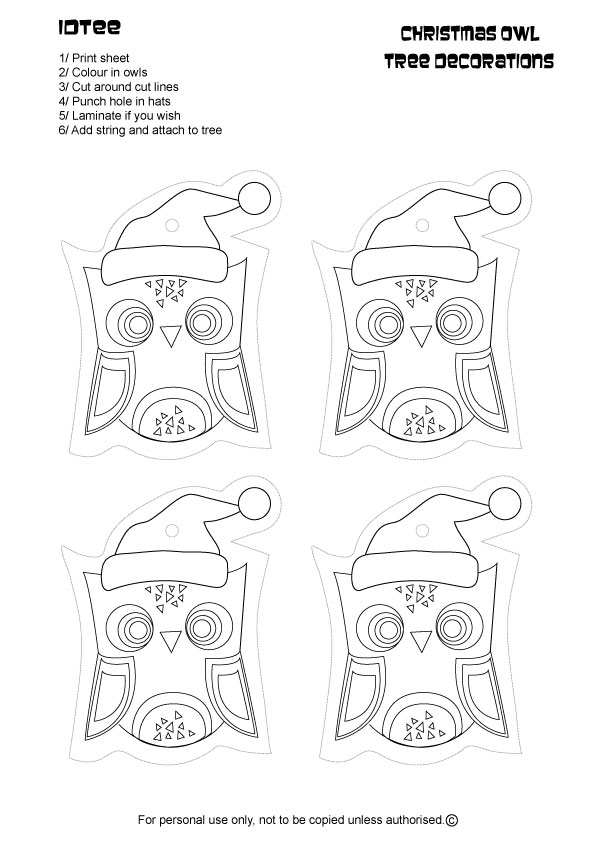 Idtee: D.I.Y Christmas Owl decorations