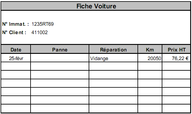 Gestion d'un garage de réparation des voiture : Exercice Corrigé ...
