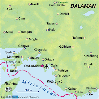Travel Turkey Map: Where is Dalaman , Marmaris , Fethiye on a map of Turkey