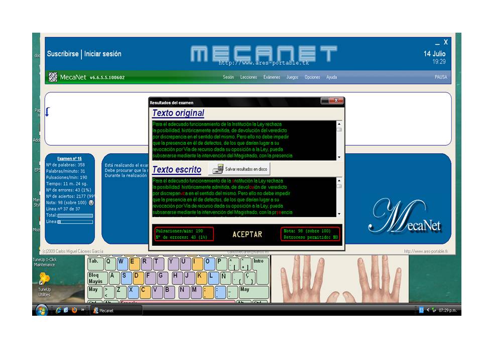 Comumensajes: Exàmen Mecanet N. 15