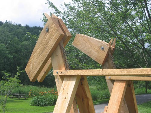Wood Is Art: Saw Horse Horses Installed
