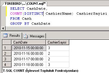 Serkan Şenyüz: Ms Sql Server ve Transact Sql Topluluk Fonksiyonları