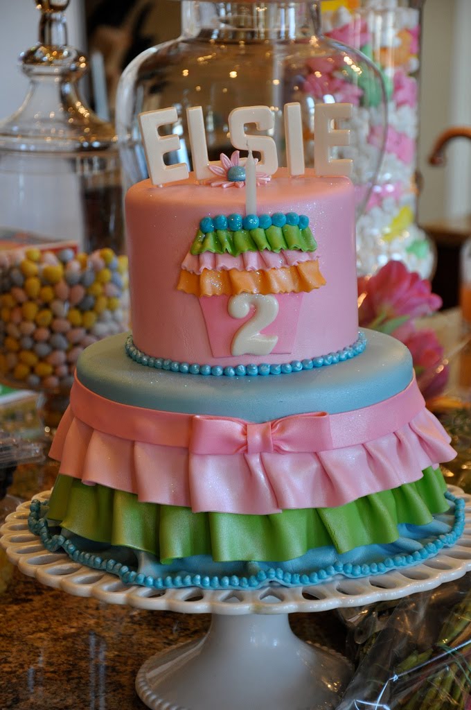 wedding cake and a birthday cake: Ruffle Cake