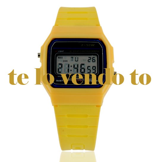 Telovendoto: RELOJ RETRO ESTILO CASIO F-91W muy de moda AMARILLO TAN ...