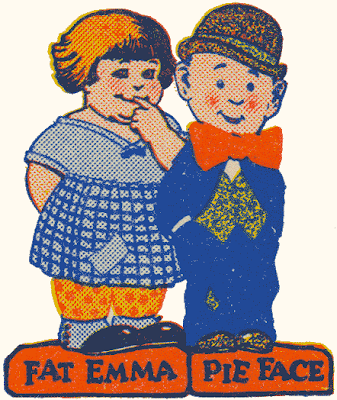 POSTCARDY: the postcard explorer: Candy Sweeties - Fat Emma & Pie Face