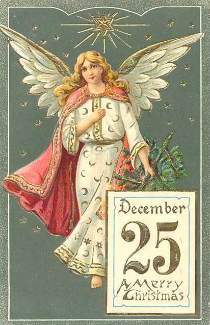 POSTCARDY: the postcard explorer: December 25 Merry Christmas Angel