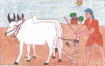 pencil sketch of a hard working Farmer on field - My Pencil Drawing Art