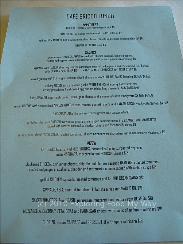 Exploring Food My Way: Satisfying the Craving: Lunch At Cafe Bricco