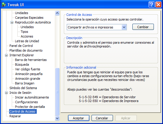 Tweak UI en español para Windows XP SP1 ó superior | V.E.O. Software