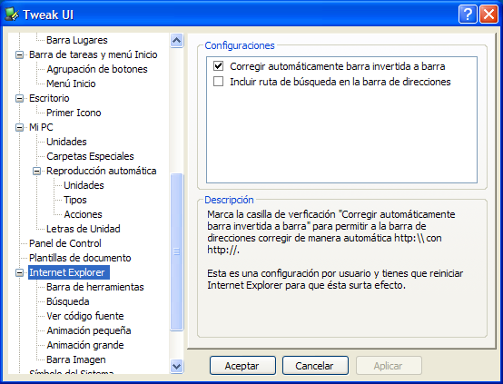 Tweak UI en español para Windows XP SP1 ó superior | V.E.O. Software