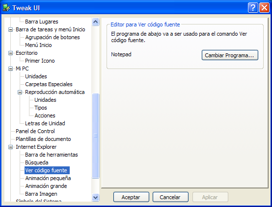 Tweak UI en español para Windows XP SP1 ó superior | V.E.O. Software