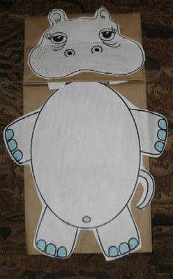 Preschool Storytime Crafts: Hippo Puppet