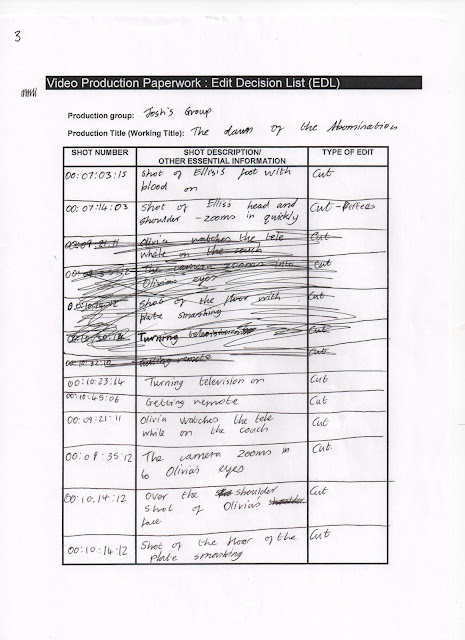 Josh Raby AS Media: Section Ten Video Log Sheets