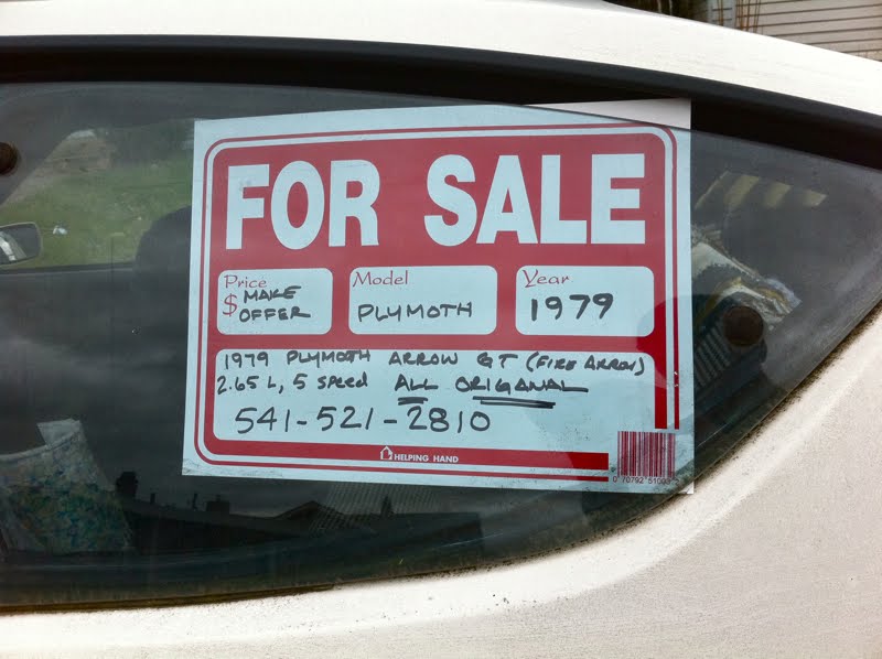 OLD PARKED CARS.: 1979 Plymouth Fire Arrow Fastback.