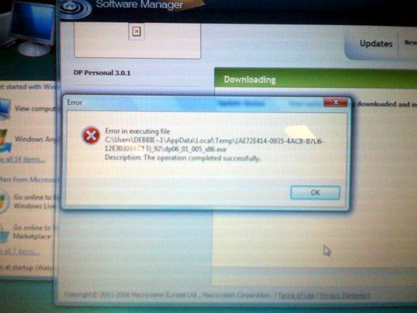 Error The Operation Completed Successfully Is There A Problem Here Error The Operation