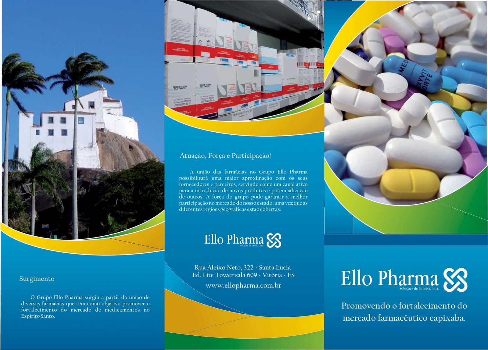Trabalhos Bertini: Folder Ello Pharma frente